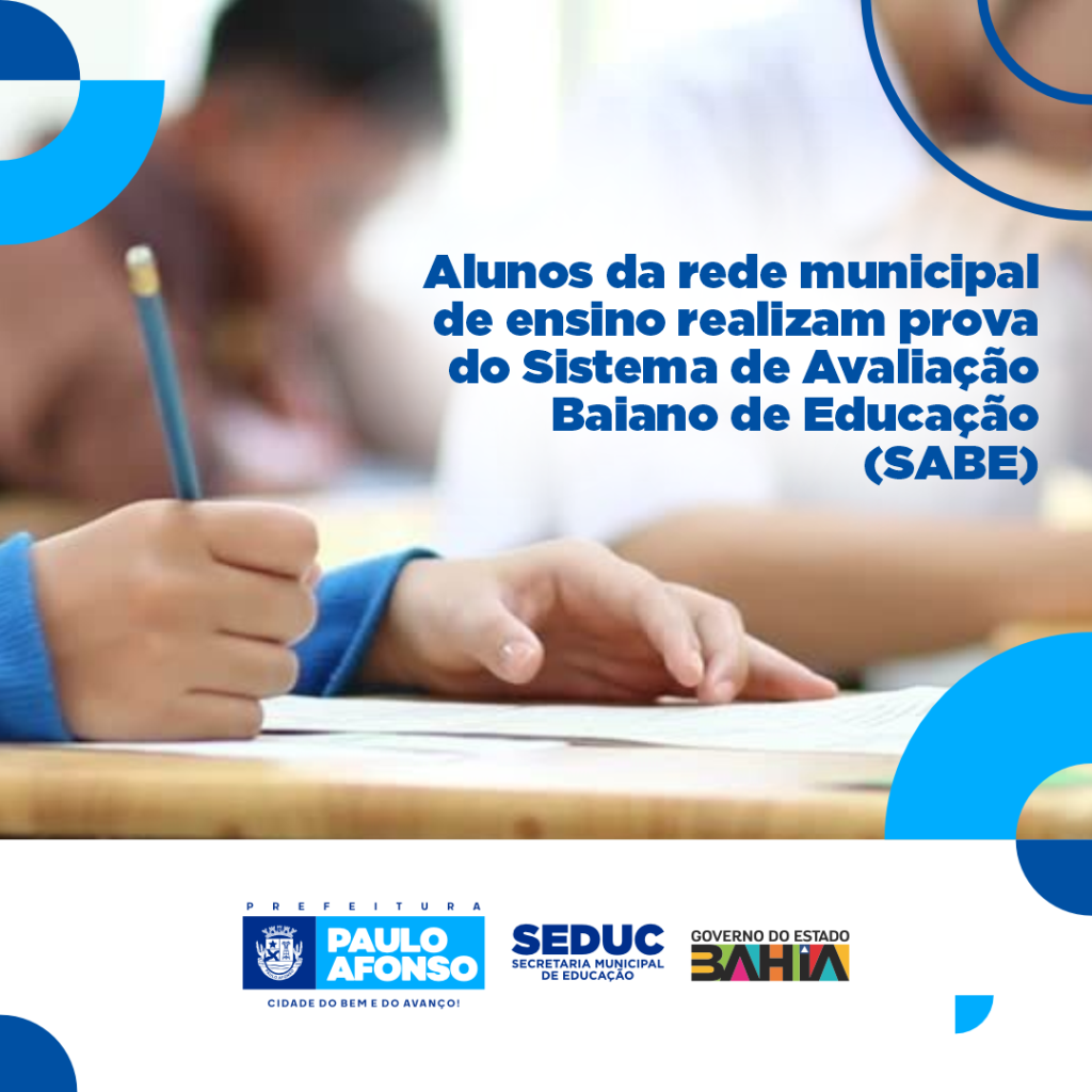 Alunos da rede municipal de ensino estão realizando a prova do SABE ...